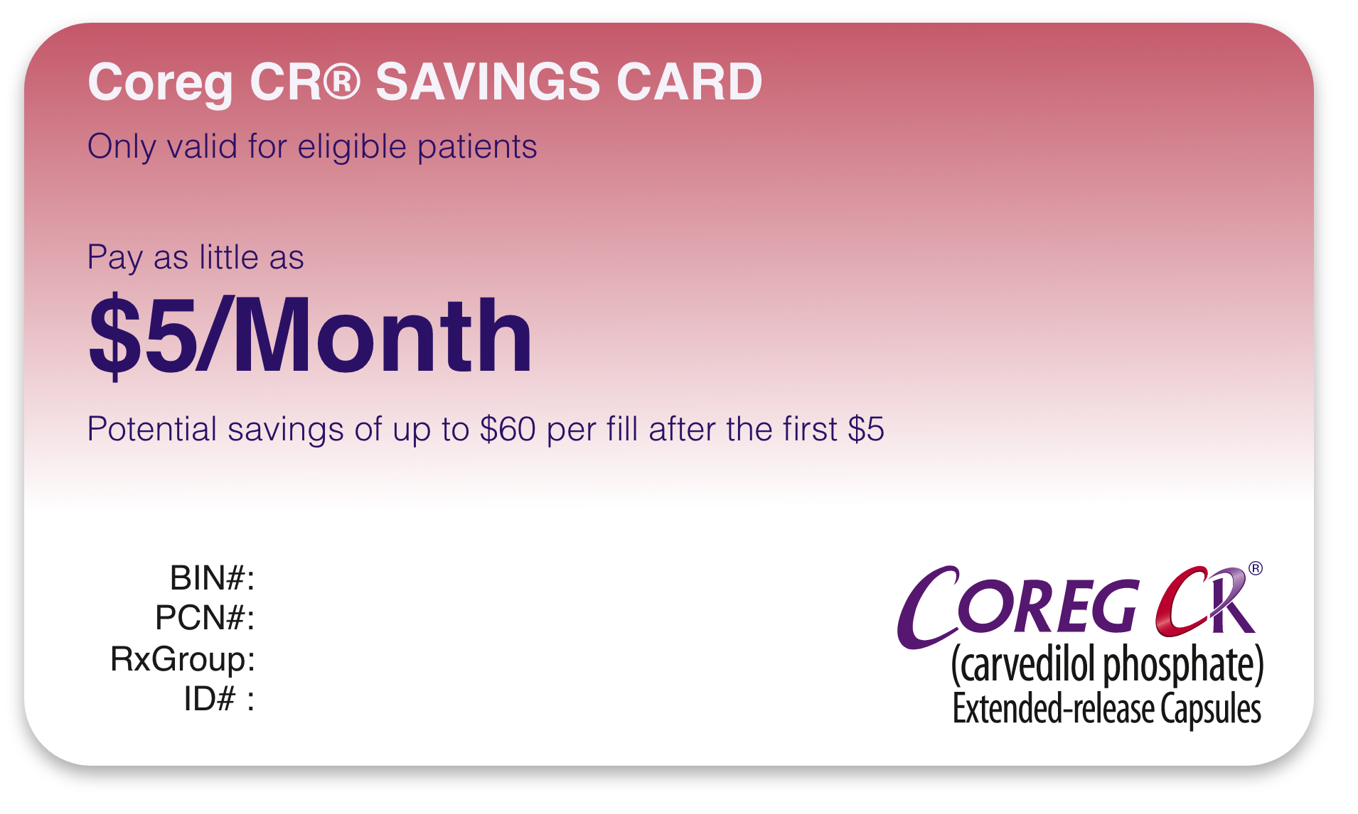 COREG CR® Copay Savings Program - Coreg CR® (carvedilol phosphate ...